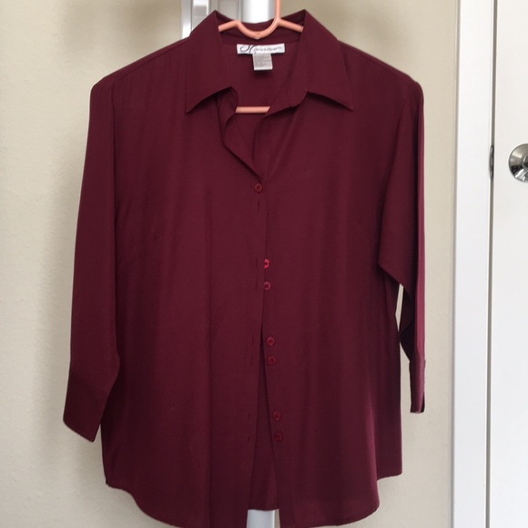 Dress Barn | Tops | New Burgundy Red Dress Barn Blouse S | Poshmark